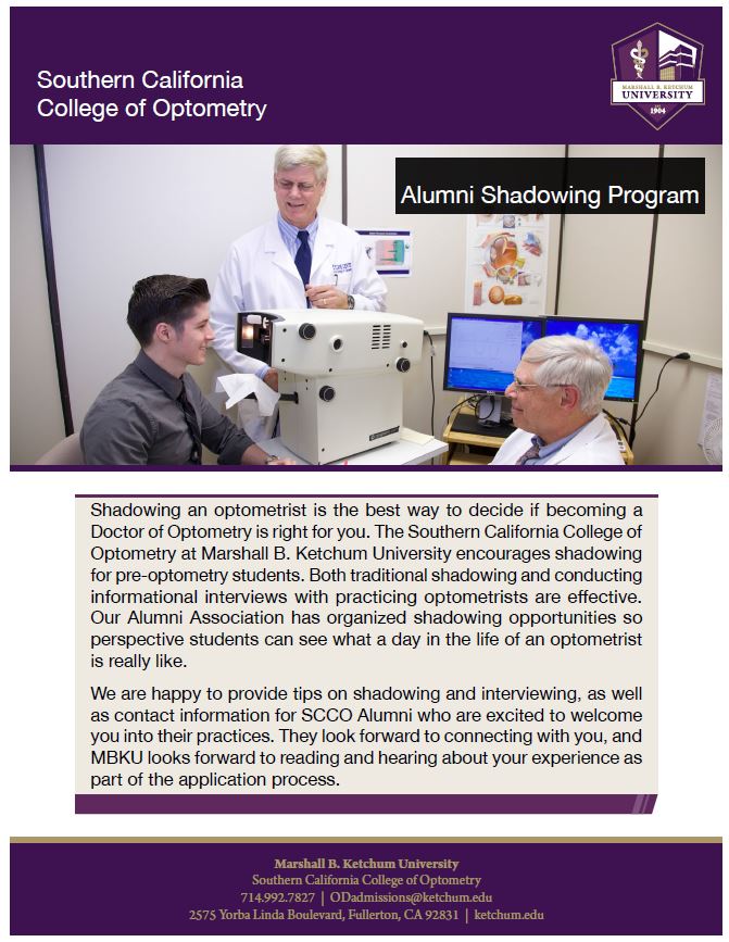 SCCO Alumni Shadowing Program for Pre-Optometry Students – Optometry ...