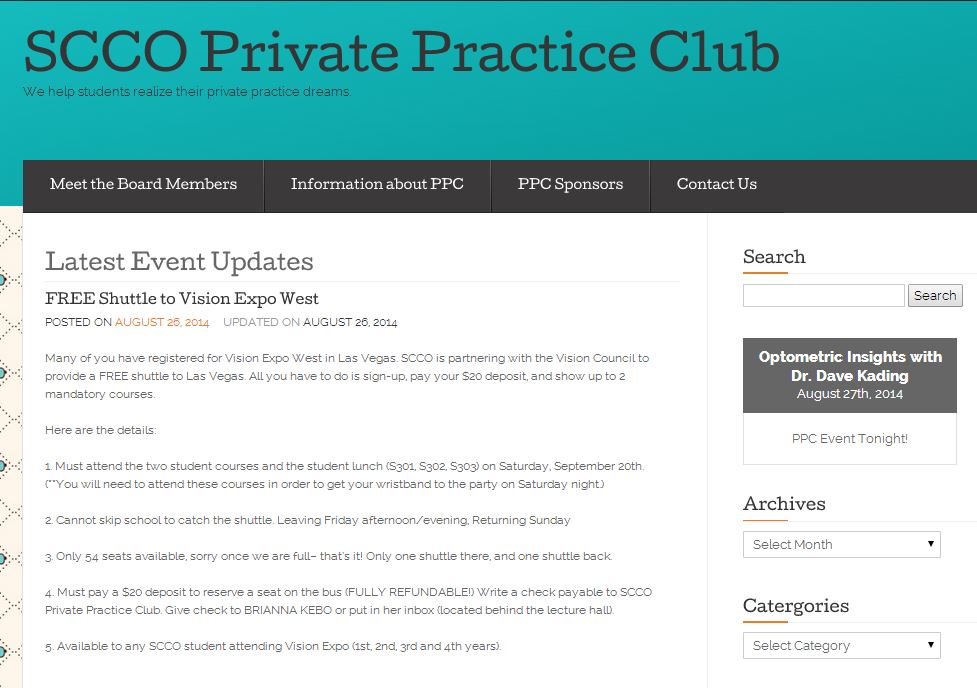 SCCO’s Private Practice Club Blog: For Students by Students – Optometry ...