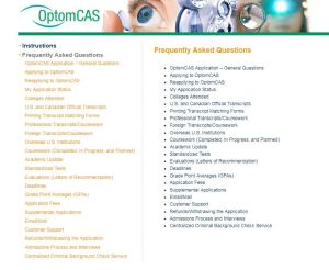 Resources: OptomCAS Application Help – Optometry Admissions Blog