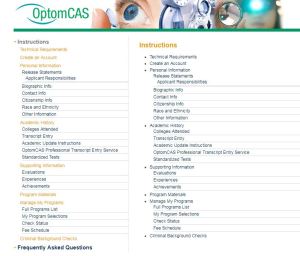 Resources: OptomCAS Application Help – Optometry Admissions Blog