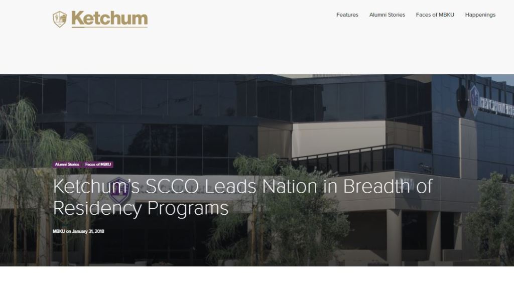 Ketchum’s SCCO Leads Nation in Breadth of Residency Programs ...